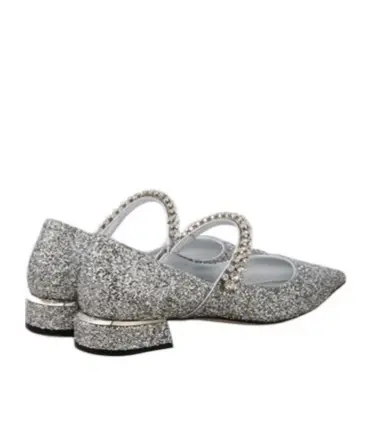 JIMMY CHOO Silver Pointed-toe Shoes