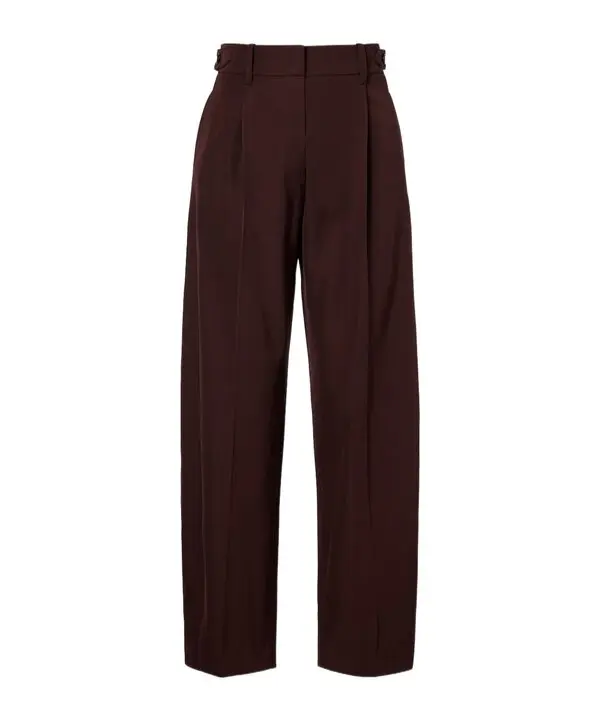 Brunello Cucinelli Wool And Cotton Straight Pants - Wine Red