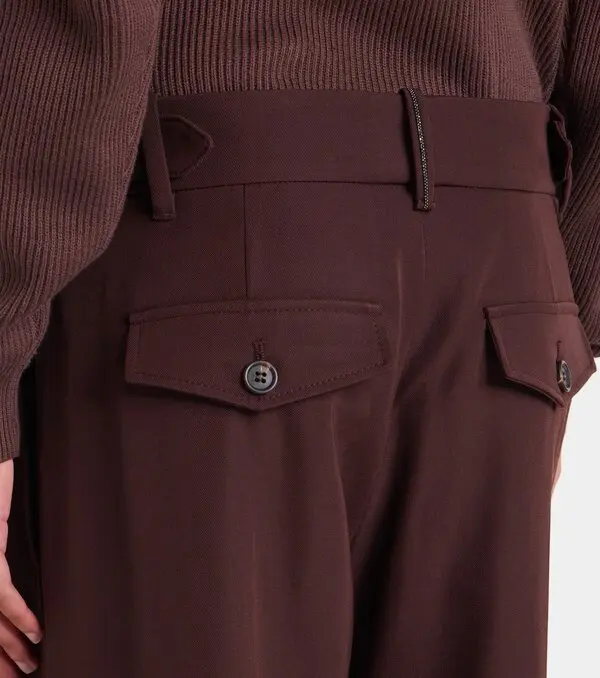 Brunello Cucinelli Wool And Cotton Straight Pants