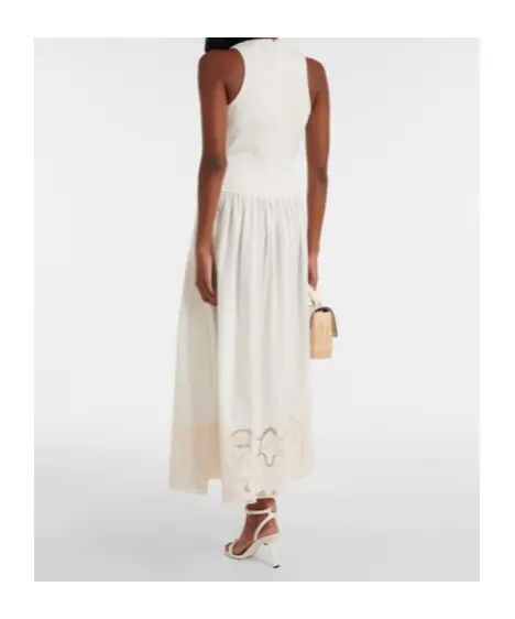 ALEMAIS Alémais Pegasus Embroidered Cotton Poplin Midi Dress