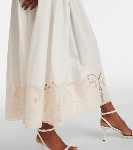ALEMAIS Alémais Pegasus Embroidered Cotton Poplin Midi Dress