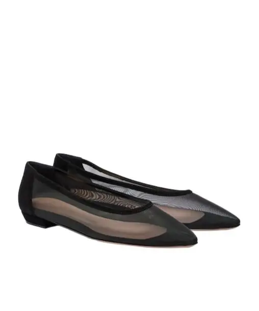 GIANVITO ROSSI Sheer Organza Ballet Flats