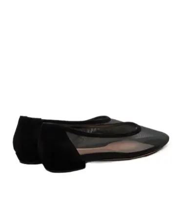 GIANVITO ROSSI Sheer Organza Ballet Flats