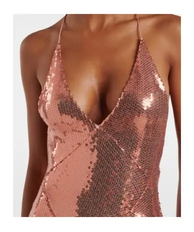 Alex Perry Open-back Sequined Gown