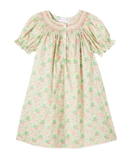 Bonpoint Floral Smocked Cotton Dress