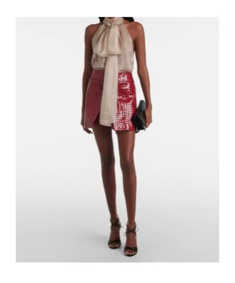 TOM FORD Croc-effect Leather Miniskirt