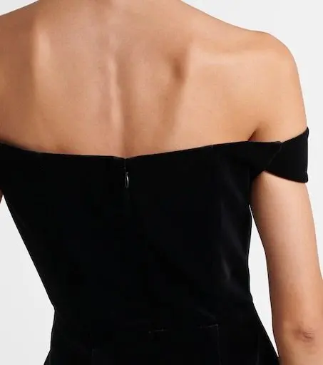 Alex Perry Off-shoulder Velvet Bustier Dress