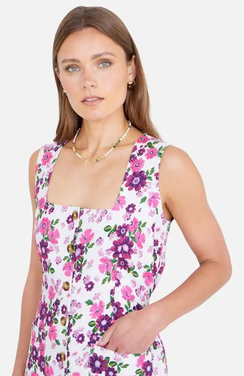 YUMI Retro Floral Cotton Pinafore Dress