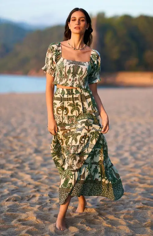 YUMI Cotton Voile Safari Midi Skirt