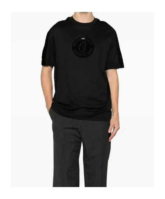 Emporio Armani Velvet-panel T-shirt
