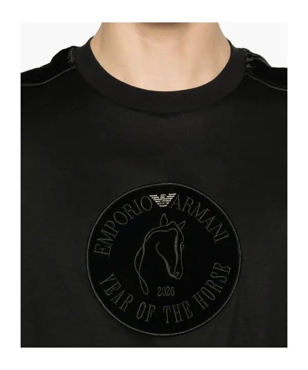 Emporio Armani Velvet-panel T-shirt