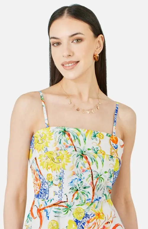 YUMI Print Cotton Mini Sun Dress