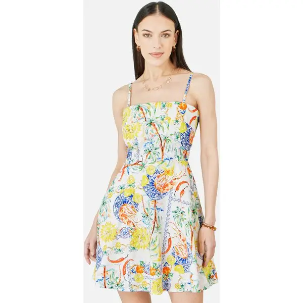 YUMI Printed Cotton Mini Sun Dress - Multi
