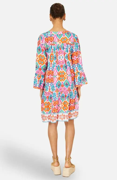 YUMI Ikat Print Beach Tunic Dress