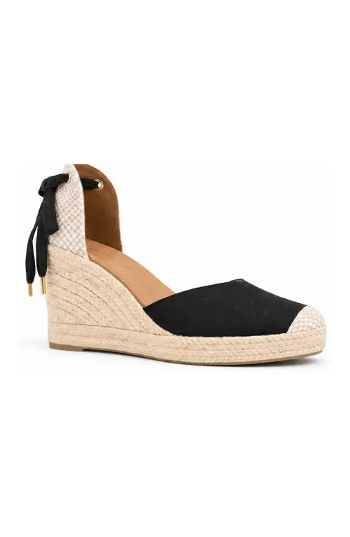 MENINA STEP Jimena High Laces Espadrille Sandal - Black