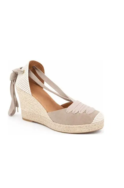 MENINA STEP Jimena High Laces Espadrille Sandal - Brown