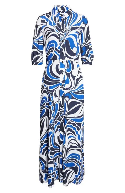St. John Midcentury Scroll Shirtdress