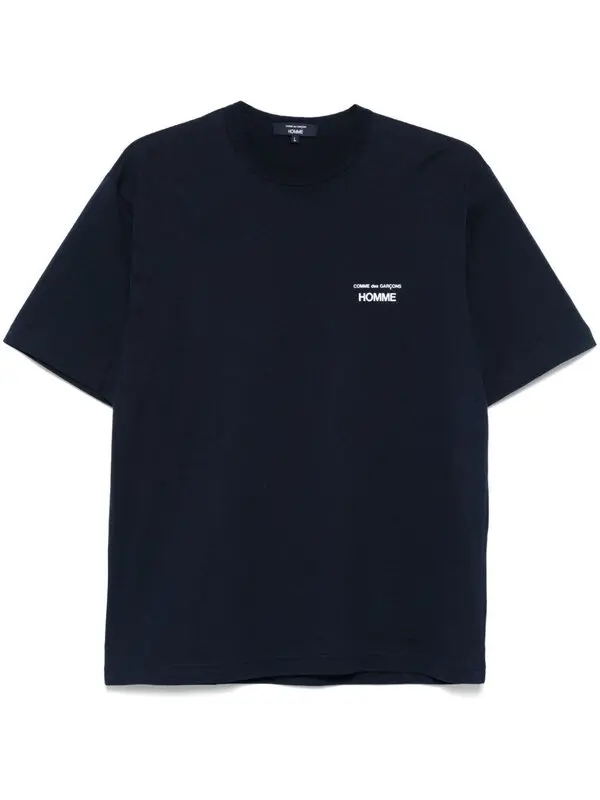 Comme Des Garçons Homme Logo Printed Crewneck T-shirt - Navy