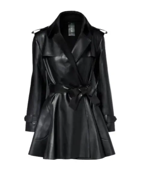 Norma Kamali Belted Double-breasted Flared Minidress