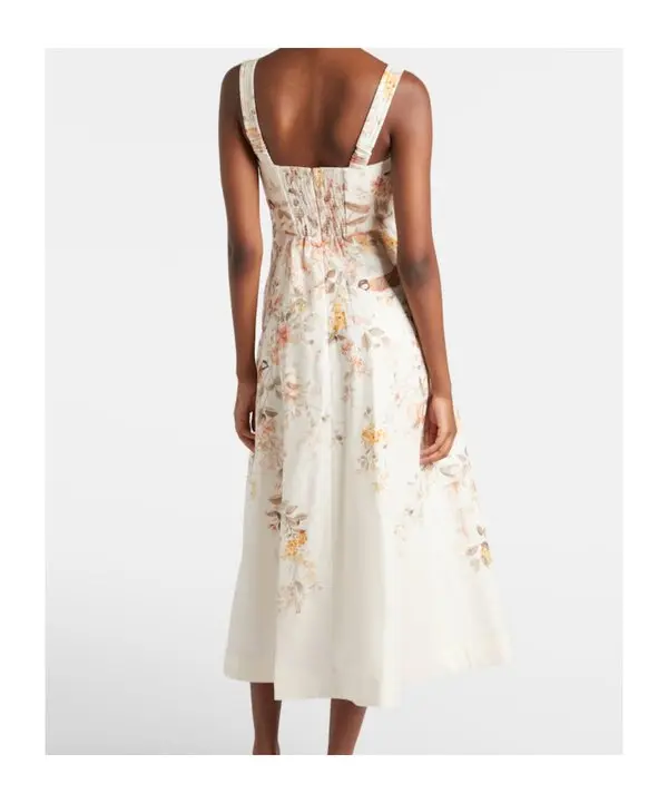 Zimmermann Luna Printed Linen Midi Dress