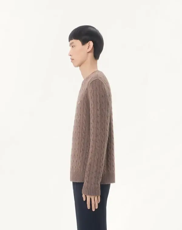 Valentino Garavani Cable-knit Vlogo Cashmere Pullover