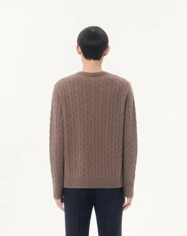 Valentino Garavani Cable-knit Vlogo Cashmere Pullover