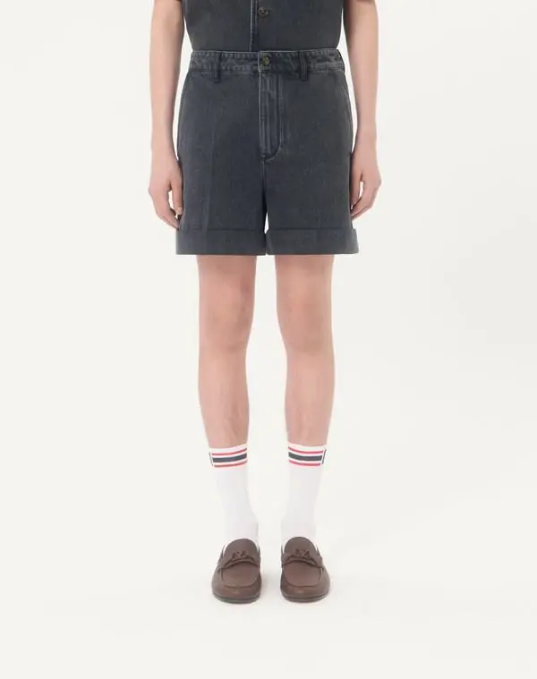 Valentino Garavani Cuffed Denim Bermuda Shorts