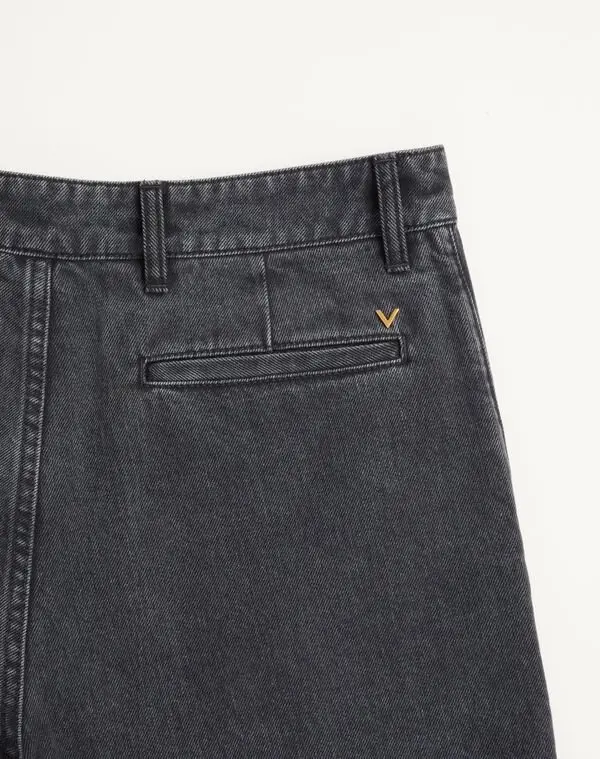 Valentino Garavani Cuffed Denim Bermuda Shorts