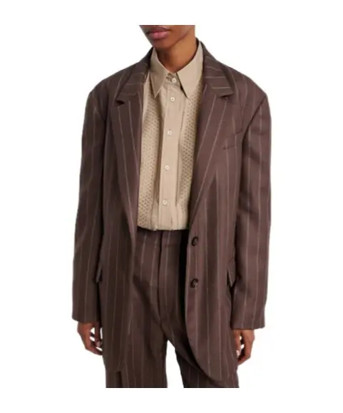 Brunello Cucinelli Pinstripe Wool-blend Blazer