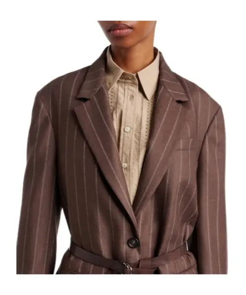 Brunello Cucinelli Pinstripe Wool-blend Blazer