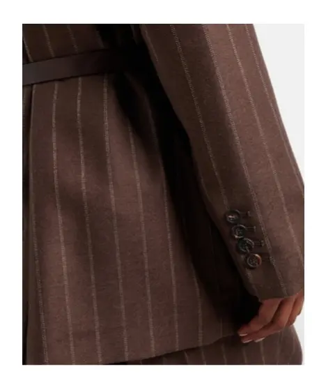 Brunello Cucinelli Pinstripe Wool-blend Blazer