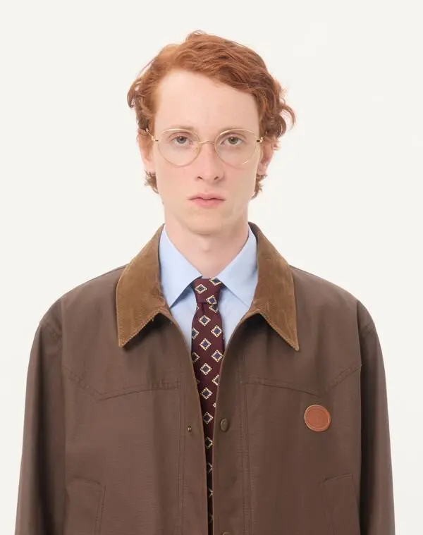 Valentino Garavani Waxed Cotton Coat With Vlogo Patch
