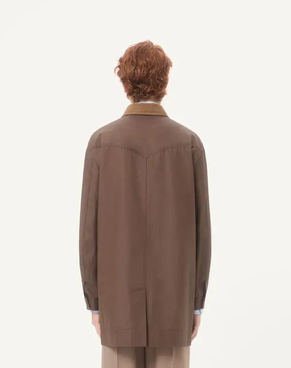 Valentino Garavani Waxed Cotton Coat With Vlogo Patch