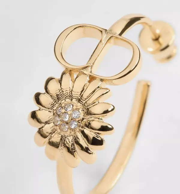 Dior Cd Multi Flowers Hoop Earrings