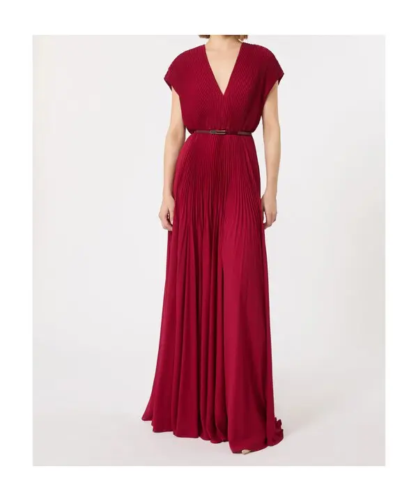 Max Mara Long Sable Georgette Dress