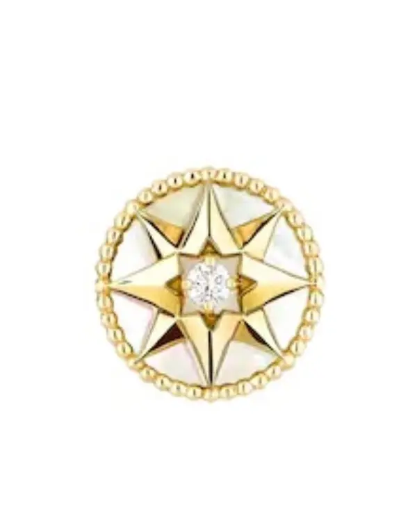 Dior Medium Rose Des Vents Single Earring - Yellow