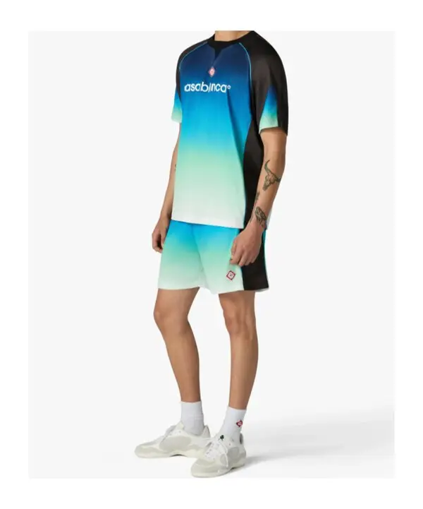 Casablanca Blue Green Gradient Football Shorts