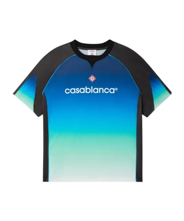 Casablanca Green Gradient Short Sleeve Football Shirt - Blue