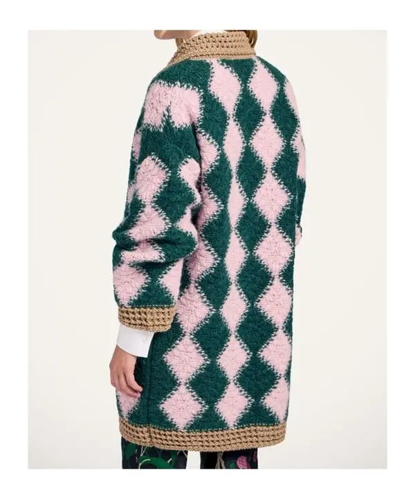 La DoubleJ Crochet Cardigan - Green
