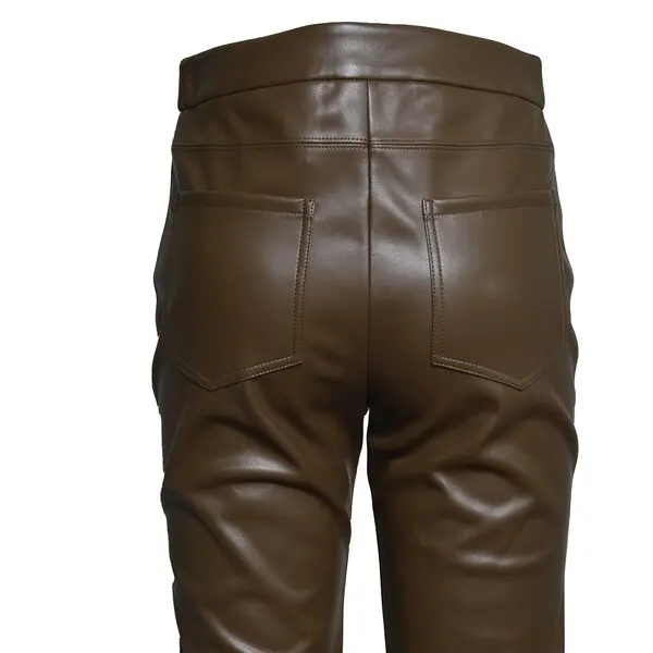 Max Mara Straight-leg Leather-effect Trousers - Brown