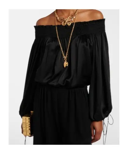 Chloé Off-shoulder Silk Satin Top