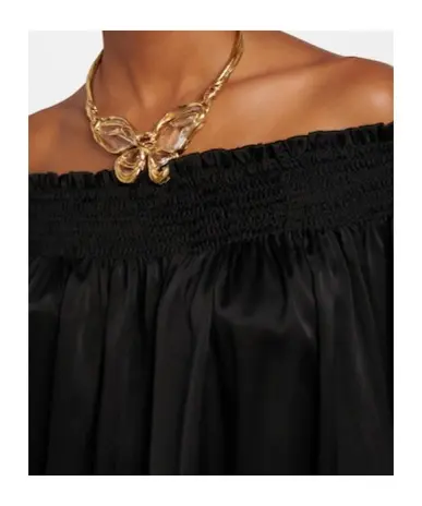 Chloé Off-shoulder Silk Satin Top