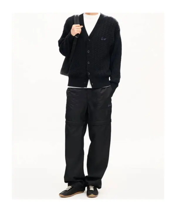 Kenzo Signature Cable' Embroidered Knit Cardigan