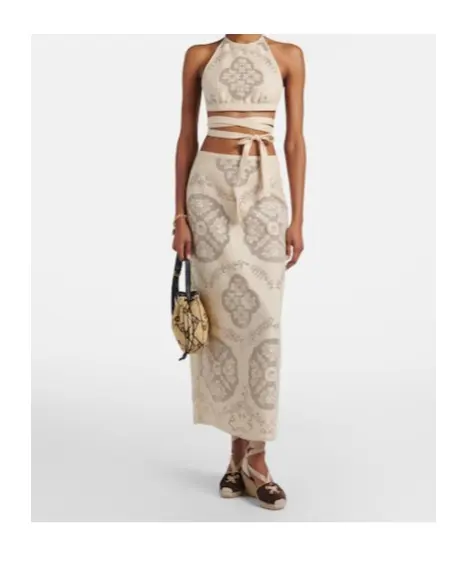 Valentino Garavani Floral Cotton-blend Midi Skirt