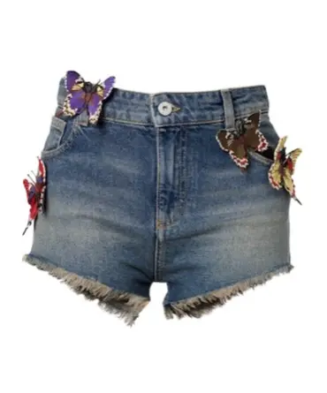 Blumarine Embroidered Denim Short