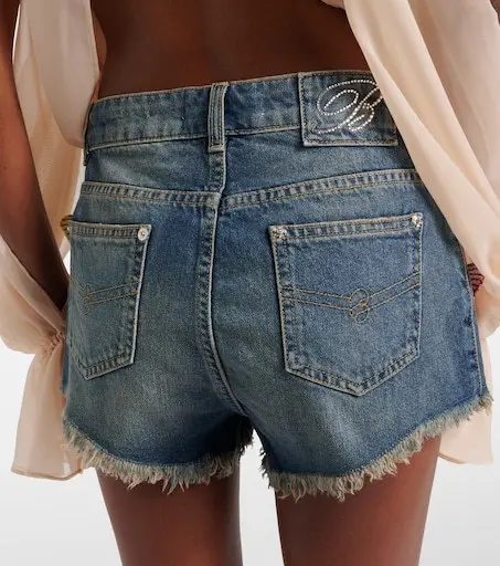 Blumarine Embroidered Denim Short