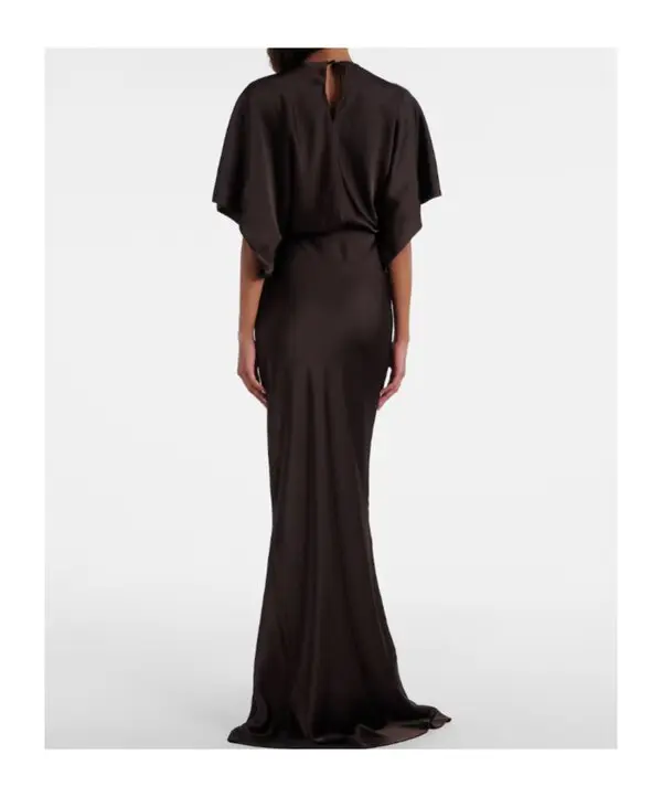 Norma Kamali Obie Draped Satin Gown