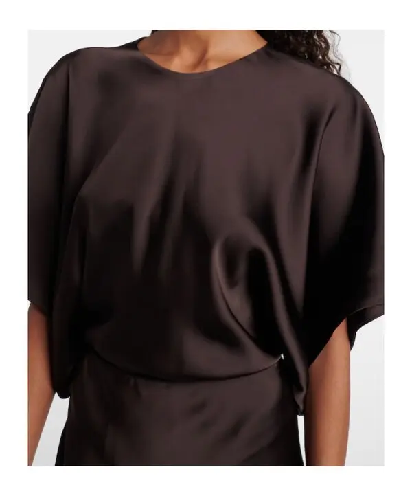 Norma Kamali Obie Draped Satin Gown