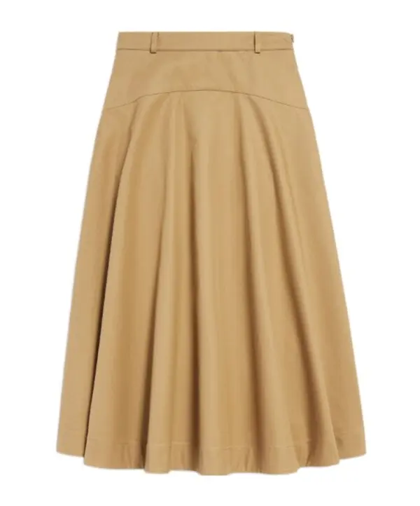Balenciaga A-line Cotton Skirt - Camel