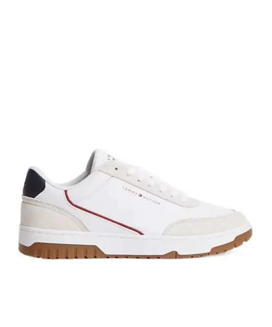 Tommy Hilfiger Mixed Texture Leather Basketball Trainers
